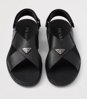 Prada Leather Criss-cross Sandals
