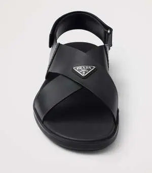 Prada Leather Criss-cross Sandals