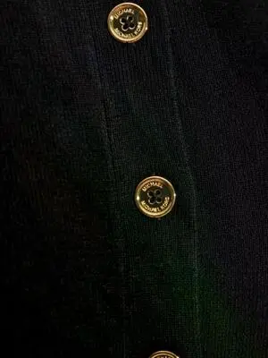 Michael Kors Ribbed Gold-button Cardigan