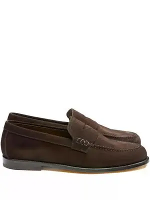DOUCAL'S Suede Penny Loafers - Brown