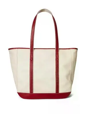 Polo Ralph Lauren Leather-trimmed Canvas Tote Bag - Neutrals
