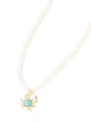 ESHVI Gold-tone Crab Pendant Necklace With Pearl Detailing - Neutrals