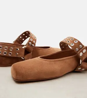 Alaïa Suede Mary Jane Flats