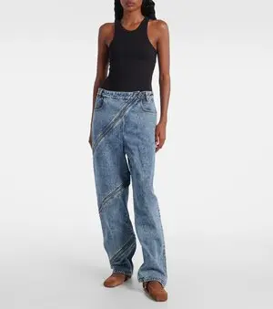 Alaïa Suede Mary Jane Flats