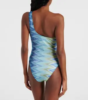 Missoni One-shoulder Zigzag Swimsuit - Multicoloured