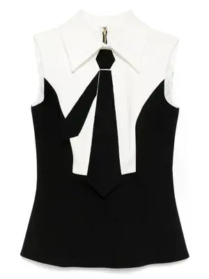 ISABEL SANCHIS Necktie Sleeveless Top - Black