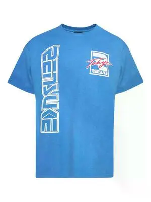 RENSUKE TOKYO Graphic-print Cotton T-shirt - Blue
