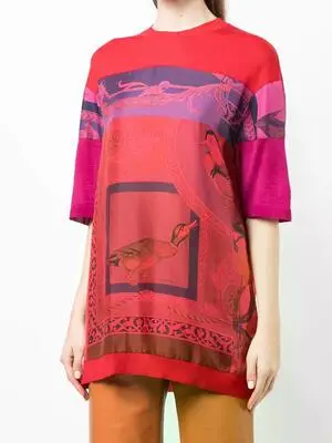 FERRAGAMO Heritage Print Long T-shirt