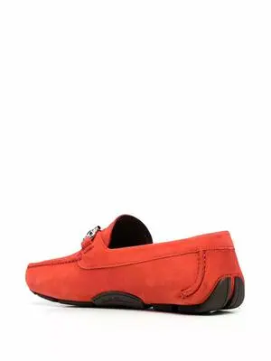 FERRAGAMO Parigi Suede Driver Shoes - Red