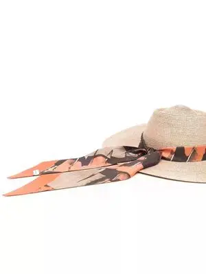 FERRAGAMO Straw Sun Hat With Ribbon Detail