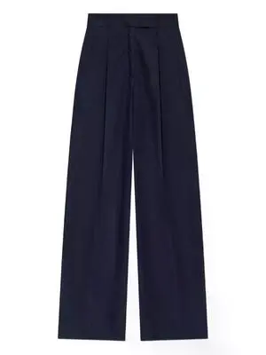A.p.c. Pleated Wide Leg Trousers - Blue