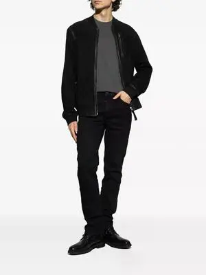 ALLSAINTS Suede Bomber Jacket - Black