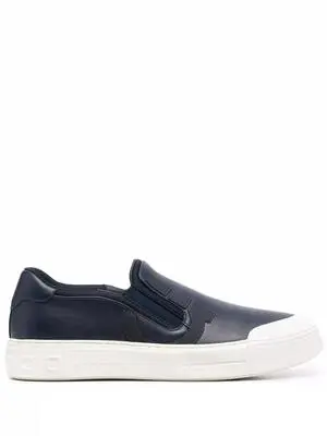 FERRAGAMO Gancini Slip-on Leather Sneakers - Blue