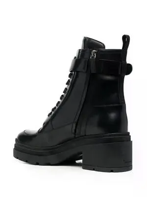 FERRAGAMO Leather Combat Boots
