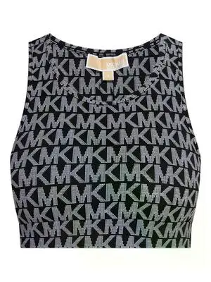 Michael Kors Logo Racer-back Top - Black