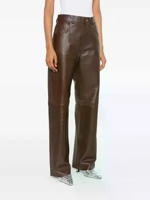 HAIKURE Leather Panelled Straight Leg Trousers