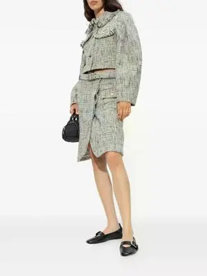 GANNI Belted Tweed Mini Skirt