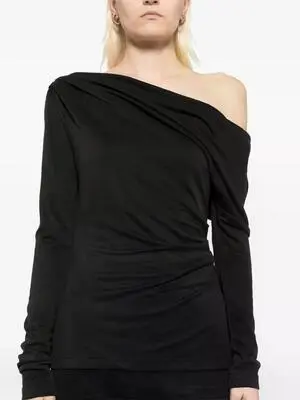 Acler Noble Top With Asymmetric Neckline And Draped Detailing