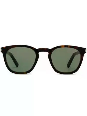 Saint Laurent Logo-print Sunglasses - Brown