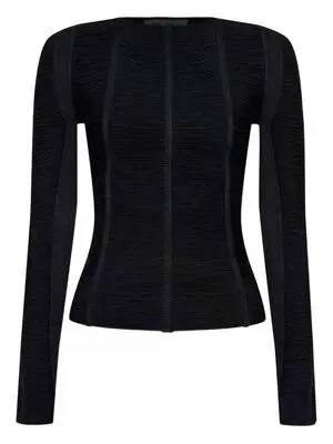 Attico Ribbed Panelled Long-sleeve Top - Black