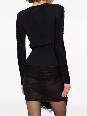 Attico Ribbed Panelled Long-sleeve Top