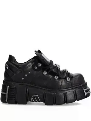 NEW ROCK Metallic M-120n-s26 Lace-up Platform Sneakers - Black
