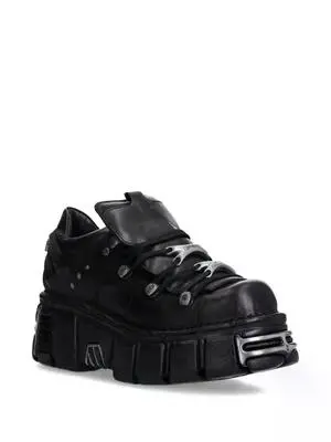 NEW ROCK Metallic M-120n-s26 Lace-up Platform Sneakers - Black