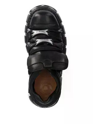 NEW ROCK Metallic M-120n-s26 Lace-up Platform Sneakers - Black