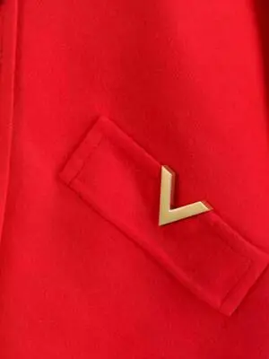Valentino Garavani Compact Drap Coat With V-gold Detail