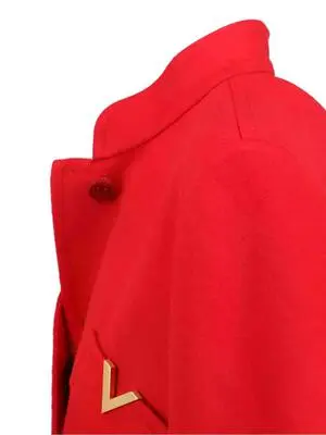 Valentino Garavani Compact Drap Coat With V-gold Detail