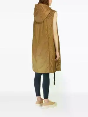 Max Mara Sleeveless Puffer Jacket With Drawstring Hood - Brown