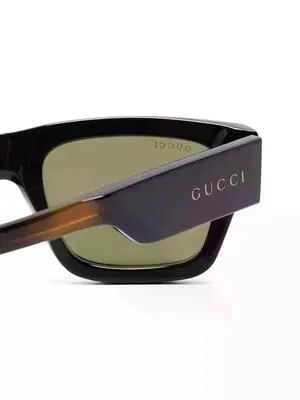 Gucci Rectangle-frame Sunglasses - Brown