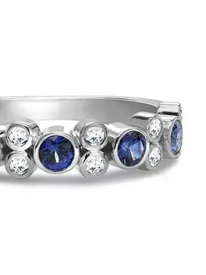 PRAGNELL 18kt White Gold Blue Sapphire And Diamond Half-eternity Ring
