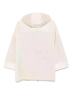 D.exterior Zip-up Oversized Jacket With Drawstring Hood