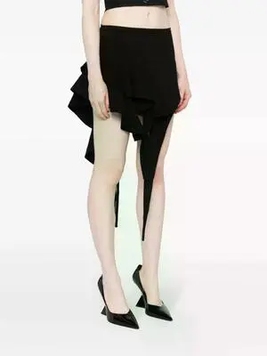 MUGLER Asymmetric Knitted Mini Skirt