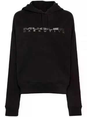 MUGLER Logo-lettering Jersey Hoodie