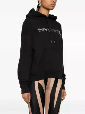 MUGLER Logo-lettering Jersey Hoodie