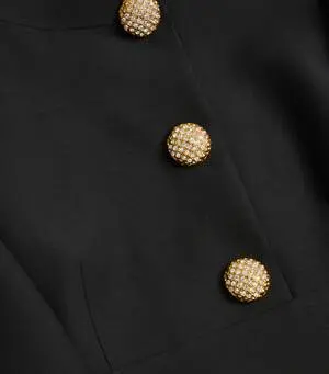 Valentino Garavani Wool-silk Midi Dress With Embellished Buttons