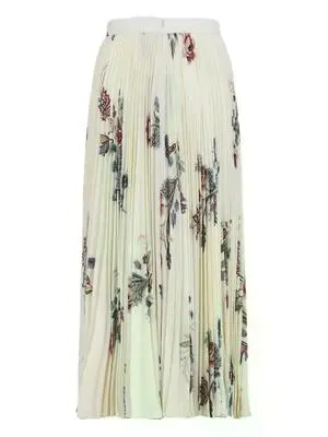 Etro Pleated Floral Print Midi Skirt