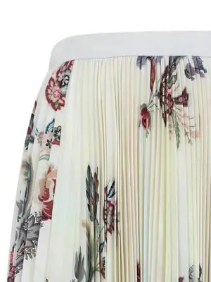 Etro Pleated Floral Print Midi Skirt