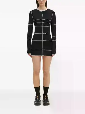 Vetements Intarsia-knit Mini Dress - Black