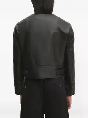 Vetements Logo-embossed Leather Zip Jacket