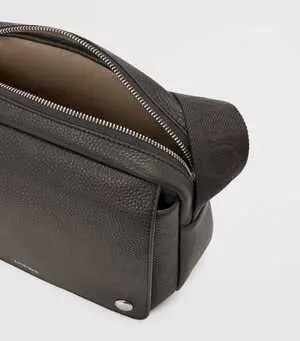 Loewe Medium Leather Pebble Messenger Bag - Grey