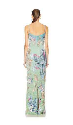 LA FUORI Cascade Floralia Fully Embroidered Gown