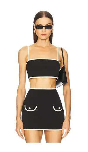Alexis Simi Top With Contrast Trim - Black