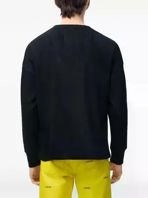 Loewe Ribbed Knit Cotton Crew Neck Long Sleeve Sweater