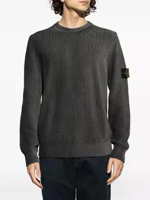 Stone Island Ribbed Knit Crew Neck Sweater