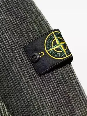 Stone Island Ribbed Knit Crew Neck Sweater