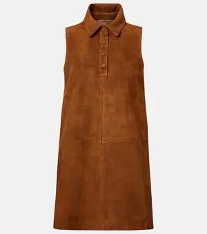 FRAME The Suede City Minidress - Brown