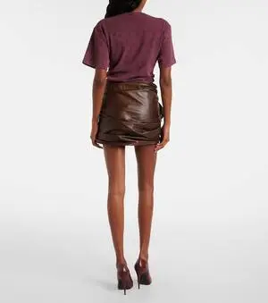 Magda Butrym Gathered Leather Mini Skirt